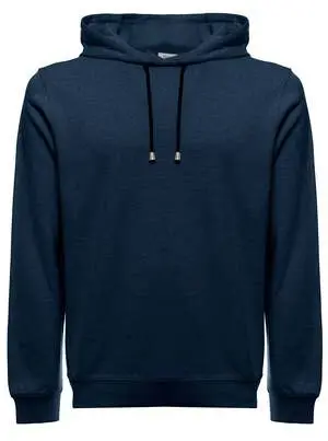 GAUDENZI Cotton & Polyamide Long-sleeve T-shirt Hoodie Sweatshirt - Blu