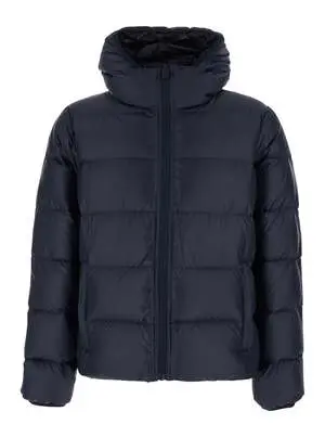 Aspesi Aspen-style Tech Fabric Down Jacket With Front Zip & Zip Side Pockets - Blu