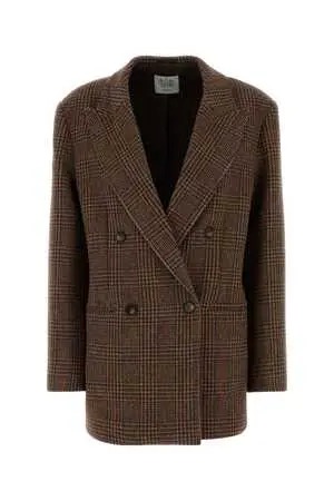 LE SULLY STUDIO Embroidered Flannel Blazer For - Checked