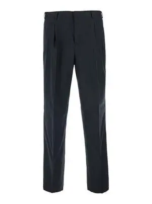 PT TORINO Wool-blend Dress Pants With Belt Loops And Front Pleats - Grey