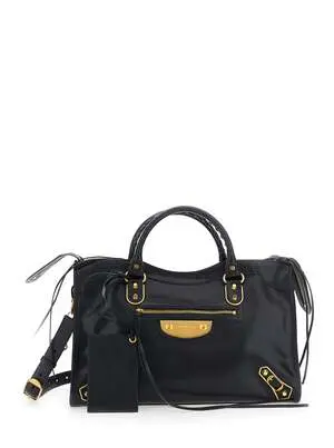 Balenciaga Uptown Le City Handbag Medium In Supple Goat - Black
