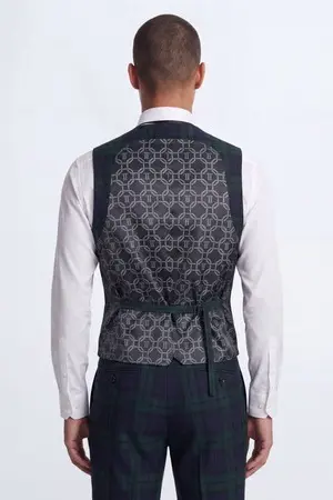 TWISTED TAILOR Ginger Tartan Waistcoat