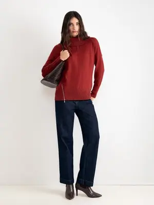 PHASE EIGHT Steph Roll Neck Zip Hem Jumper
