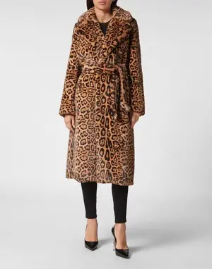 Philipp Plein Coat Long - Leopard