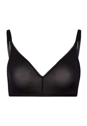 Hanro Smooth Illusion Semi-transparent Tulle Soft Cup Bra - Black