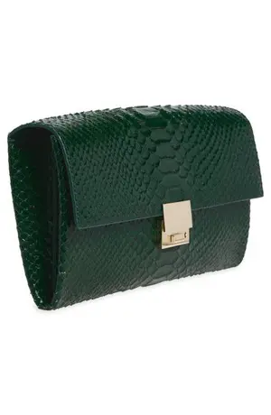 TOM FORD Jean Python Embossed Leather Clutch