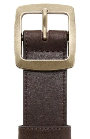 Mango Square Buckle Faux Leather Belt