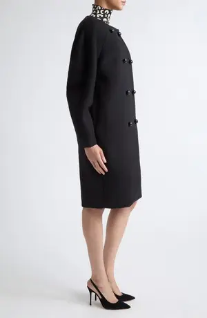 Carolina Herrera Double Breasted Wool Cocoon Coat