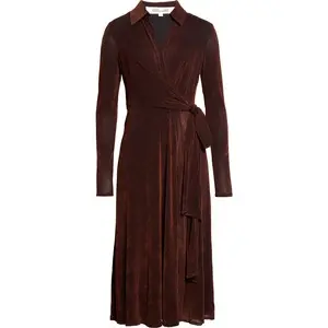 Diane Von Furstenberg Phoenix Corduroy Wrap Dress - Soil