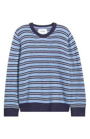 CORRIDOR Reggie Stripe Crewneck Sweater - Blue