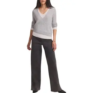 Mint Velvet Layered Detail Knit Top - Grey