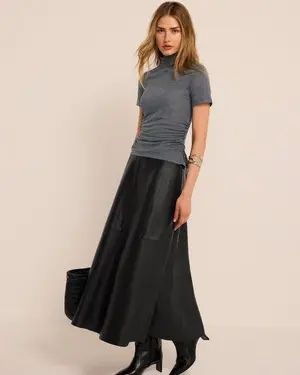 Mint Velvet Ruched Detail High Neck Top