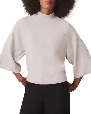 Mint Velvet Cotton Blend High Neck Top - Grey