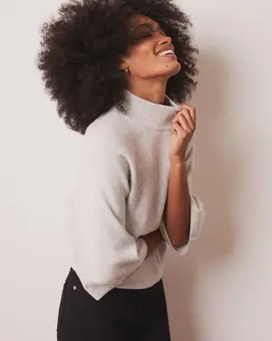 Mint Velvet Cotton Blend High Neck Top