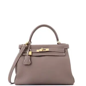Hermès Kelly Handbag Togo With Gold Hardware 28 - Grey