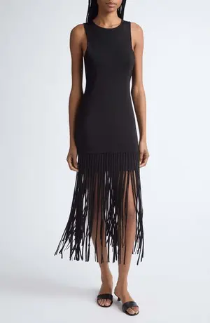TOCCIN Margaux Racerback Fringe Dress - Jet