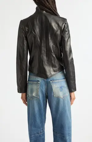 R13 Asymmetrical Front Leather Jacket