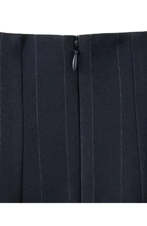 Mango Pinstripe High Waist Midi Skirt
