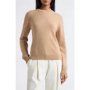 St. John Classic Cashmere Crewneck Sweater - Camel