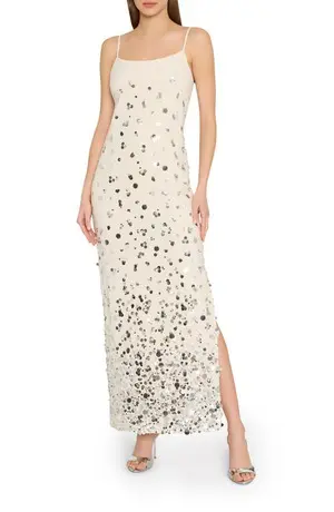 MILLY Lily Sequin Dress - Tan Multi