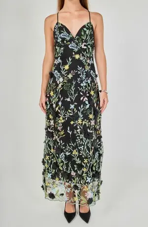 Endless Rose 3d Floral Embroidered Maxi Dress