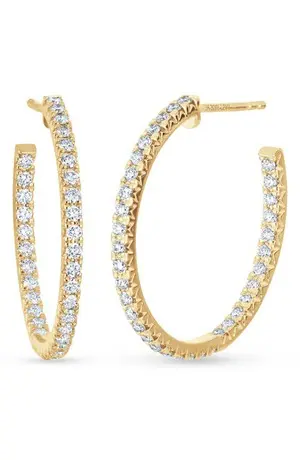 BONY LEVY Audrey 18k Gold Diamond Inside-out Hoop Earrings