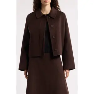 BOSS Cafeta Short Wool Blend Jacket - Mole