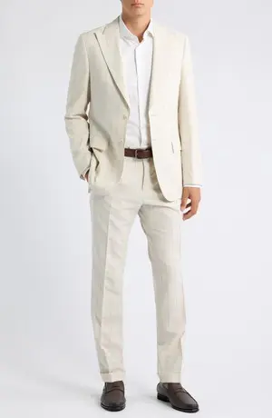 BOSS Huge Two-piece Cotton & Virgin Wool Suit - Open Grey