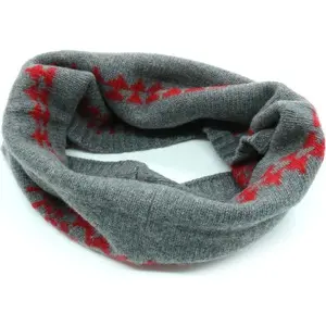 Portolano Cashmere Neck Warmer In Nordic Design - Medium Grey Combo