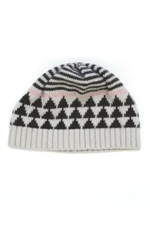 Portolano Cashmere Hat In Nordic Design - Ivory Combo