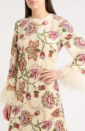 Julia Jordan Feather Cuff A-line Dress