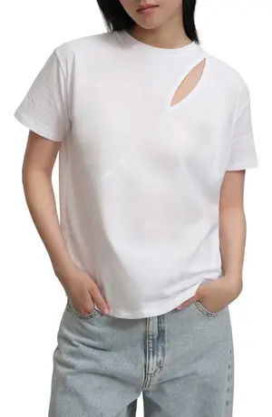 MARCELLA Leonie Cutout Organic Cotton T-shirt - White