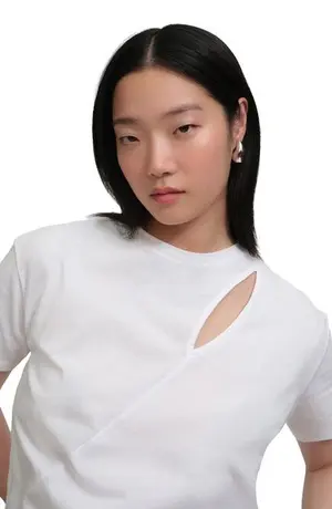 MARCELLA Leonie Cutout Organic Cotton T-shirt - White