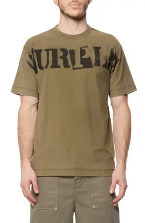 PURPLE BRAND Textured Jersey Graphic T-shirt - Green