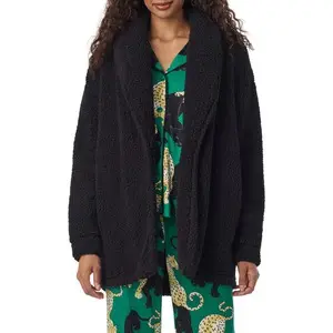 ROOM SERVICE High Pile Fleece Robe - Blck