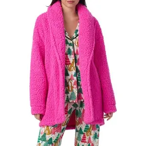 ROOM SERVICE High Pile Fleece Robe - Fuchsia