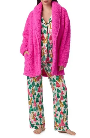ROOM SERVICE High Pile Fleece Robe - Fuchsia