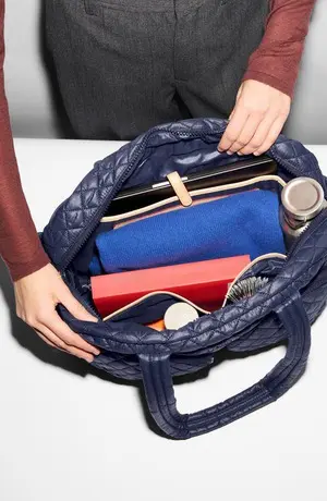 Mz Wallace Metro Large Nylon Gym Bag - Navy