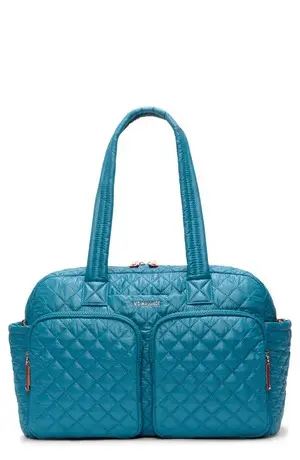 Mz Wallace Metro Large Nylon Gym Bag Pacific