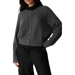 Eileen Fisher Crewneck Cardigan - Ash