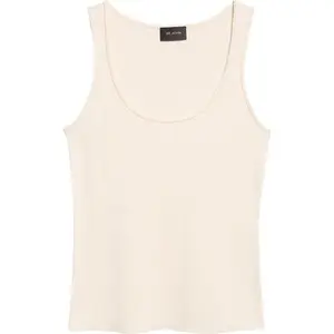 St. John Silk And Cotton Knit Tank Top - Ecru