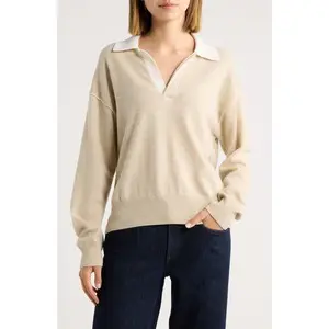 Rag & Bone Nyla Cashmere Polo Sweater - Ivory