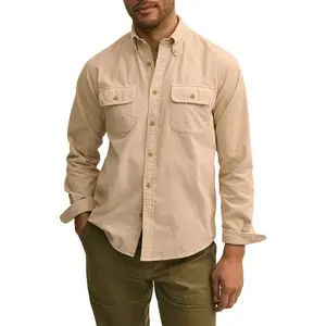 Brooks Brothers Friday Cotton Corduroy Button-down Work Shirt - Oatmeal