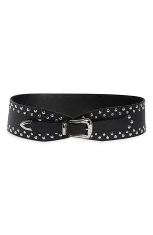 Bp. Wide Studded Faux Leather Belt - Black