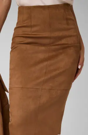 MARCIANO Layla Faux Suede Midi Skirt - G1fp-open