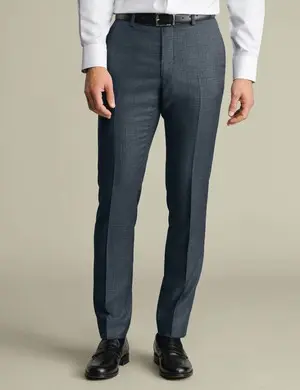 CHARLES TYRWHITT Slim Fit Italian Luxury Suit Pants - Graphite Grey