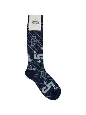 VIVIENNE WESTWOOD Plus 5 Graphic-print Socks - Blue