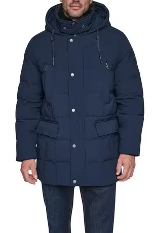 Andrew Marc Down & Feather Fill Parka With Faux Fur Trim Hood - Ink