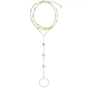 UCHI & SOTO Enso & Stone Hand Chain - Gold