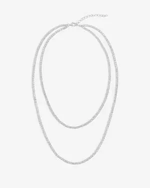 Splendid Shashi Layered Tennis Necklace - Silver